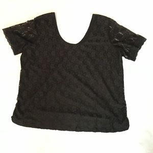 BONGO | Tops | Bongo Plus Size Black Lace Top With Sheer Sleeves | Poshmark